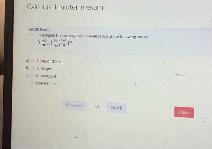 Solved Calculus II midterm exam (20.00 Points) 1- | Chegg.com