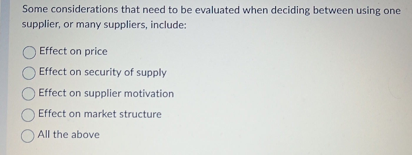 Solved Some considerations that need to be evaluated when | Chegg.com