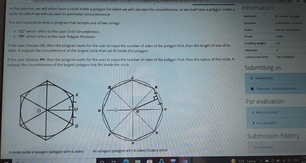 Solved Information In this exercise, we will either have a | Chegg.com
