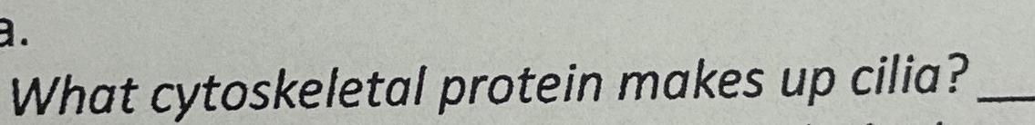 Solved What cytoskeletal protein makes up cilia? | Chegg.com