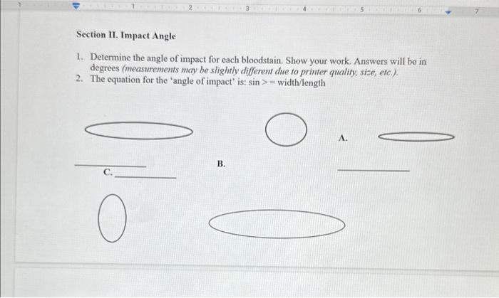 Solved Section II. Impact Angle 1. Determine the angle of | Chegg.com