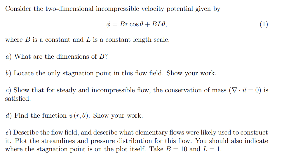 Solved Consider the two-dimensional incompressible velocity | Chegg.com