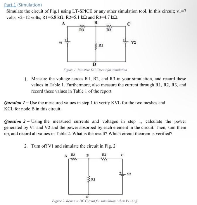Solved Simulate the circuit of Fig.1 using LT-SPICE or any | Chegg.com