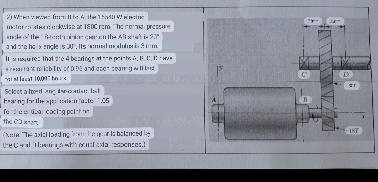 Solved 2) When viewed from B to A, the 15540 W electric | Chegg.com