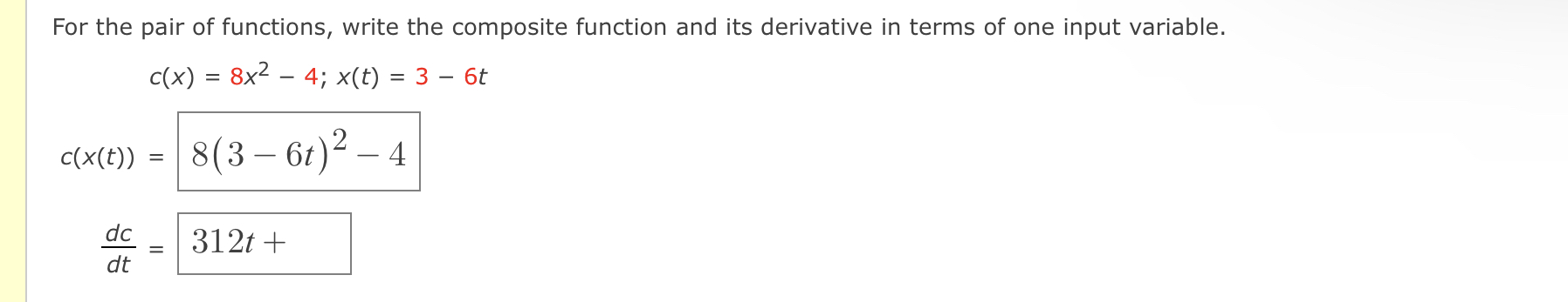 Solved For the pair of functions, write the composite | Chegg.com