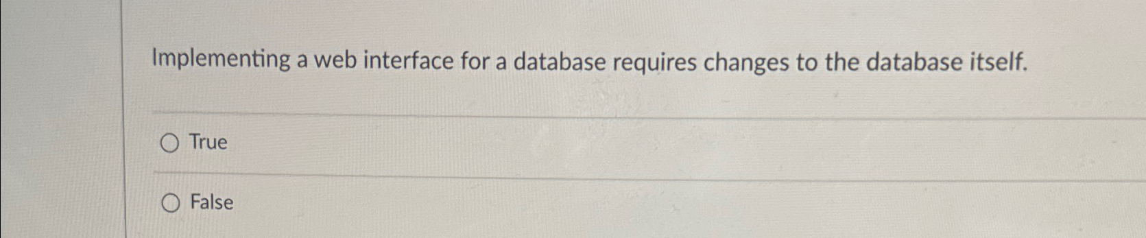 Solved Implementing a web interface for a database requires | Chegg.com