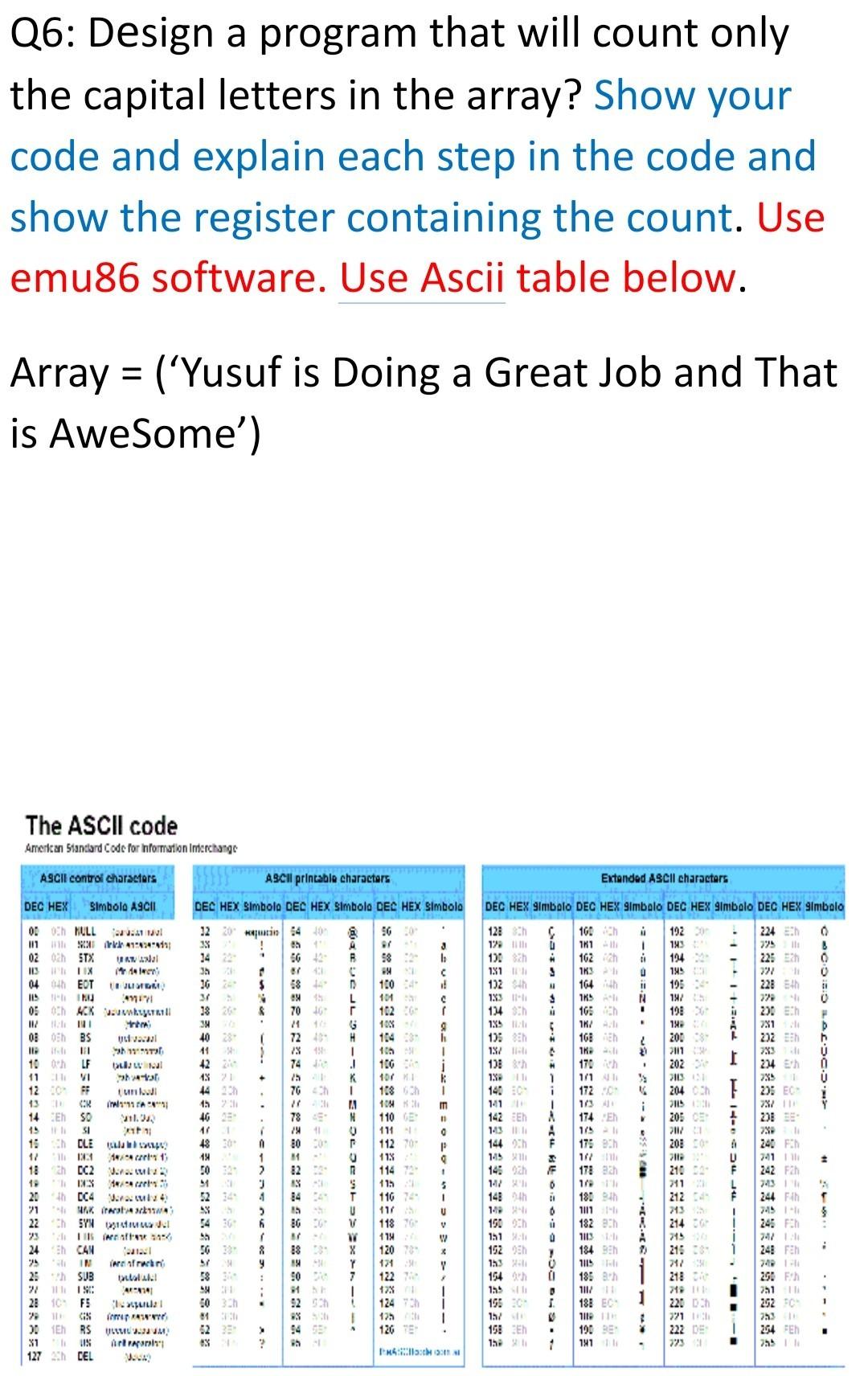 Solved Q6: Design a program that will count only the capital | Chegg.com