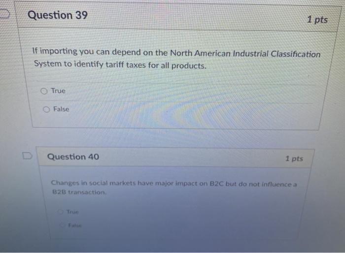 Solved Question 39 1 pts If importing you can depend on the | Chegg.com