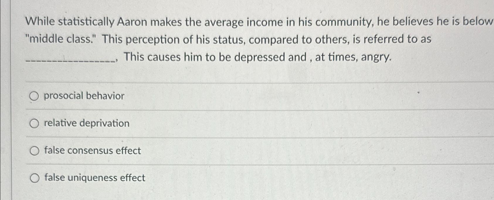 Solved While statistically Aaron makes the average income in | Chegg.com