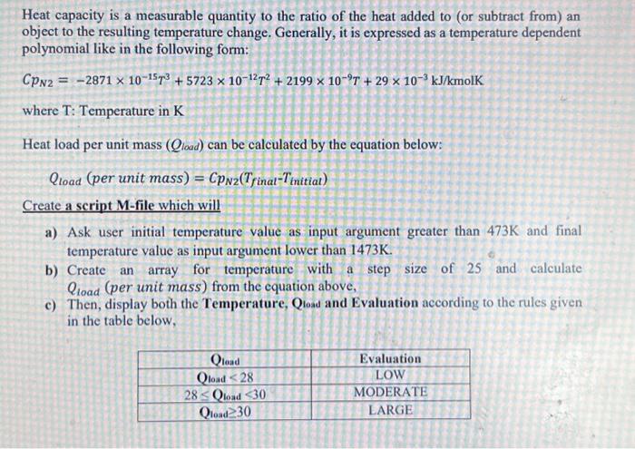 Solved Heat capacity is a measurable quantity to the ratio | Chegg.com