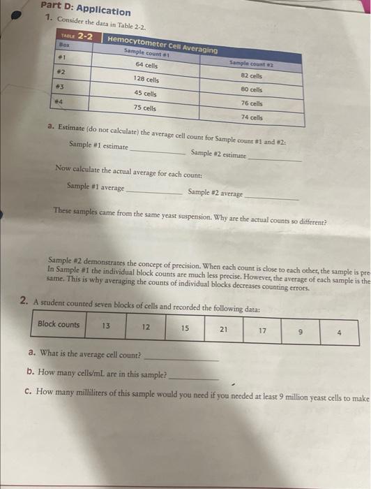 Solved Part D: Application 1. Consider the data in Tahka - | Chegg.com