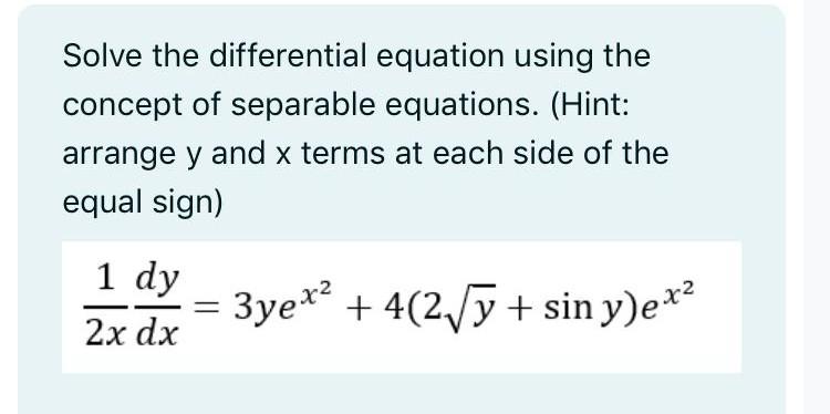 Solved Solve The Differential Equation Using The Concept Of