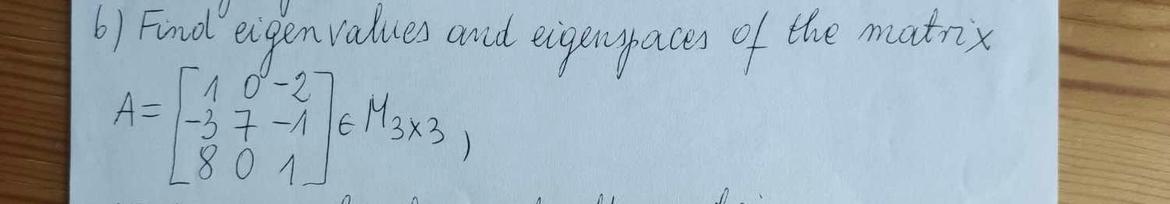 Solved b) ﻿Find eigenvalues and eigenspaces of the | Chegg.com