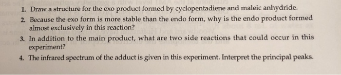 Solved 1. Draw a structure for the exo product formed by | Chegg.com
