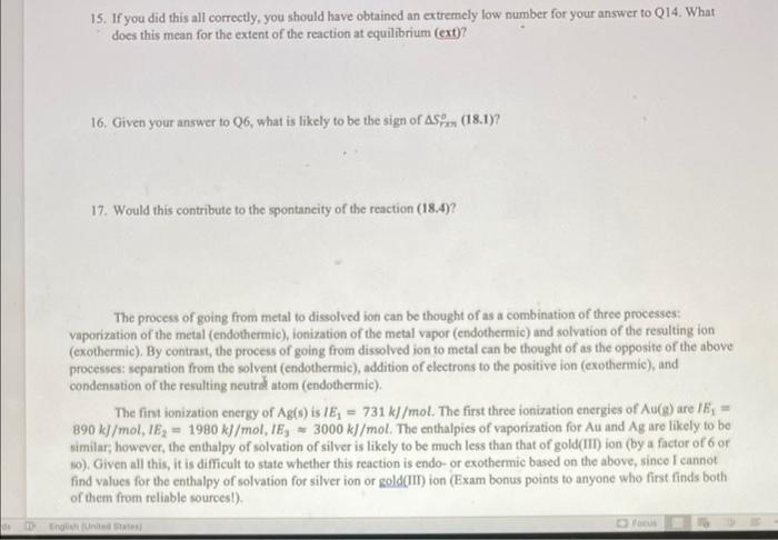 Solved In this worksheet you will 'create' a gold-silver | Chegg.com