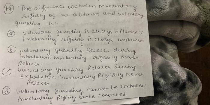 Solved 6 (A The difference between involuntary 17) rigidity | Chegg.com