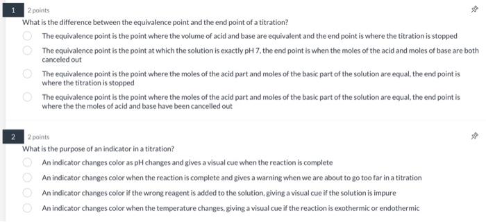 Solved What is the difference between the equivalence point | Chegg.com