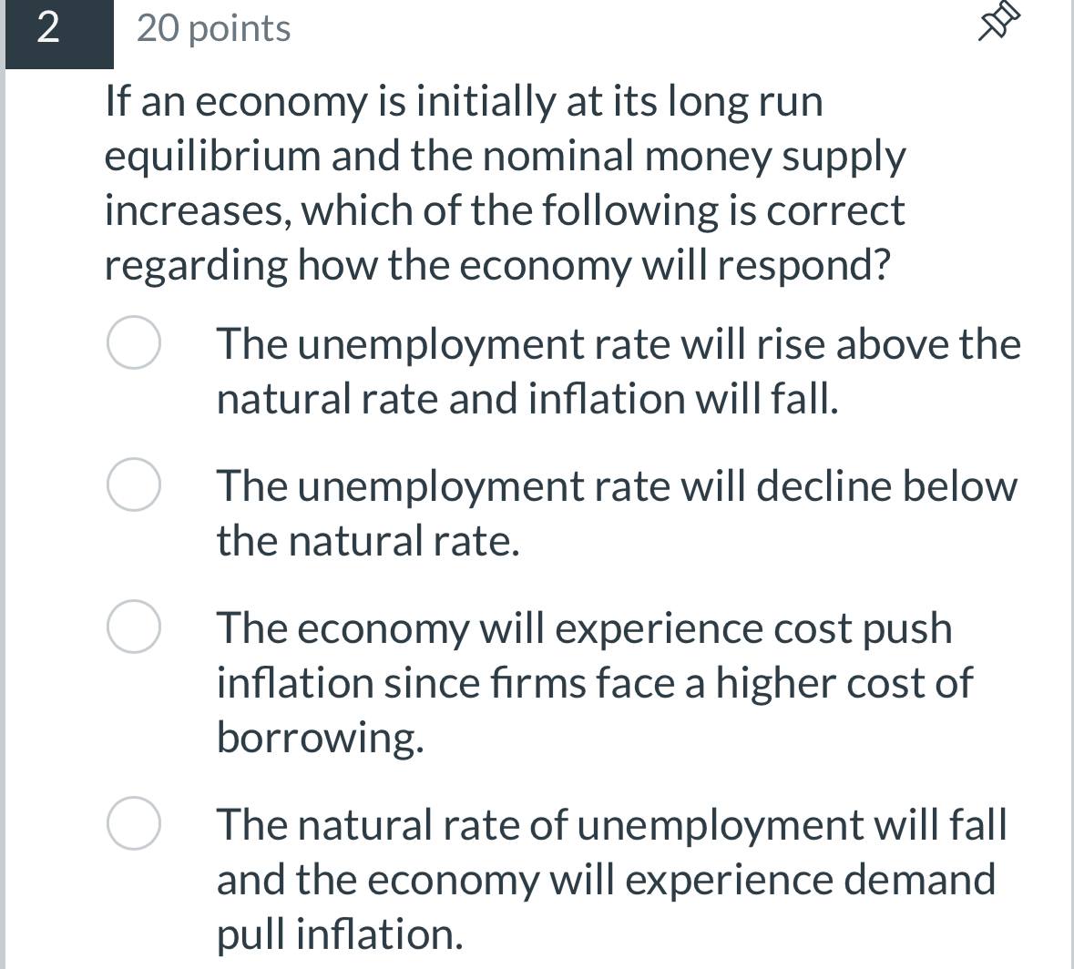 Solved 220 ﻿pointsIf an economy is initially at its long run | Chegg.com