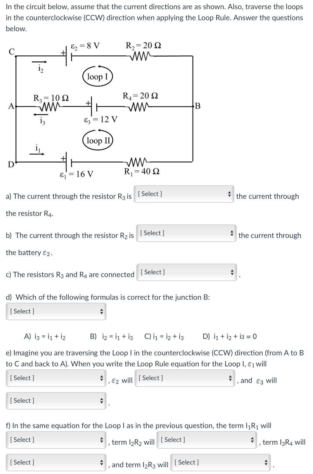 Solved In the circuit below, assume that the current | Chegg.com