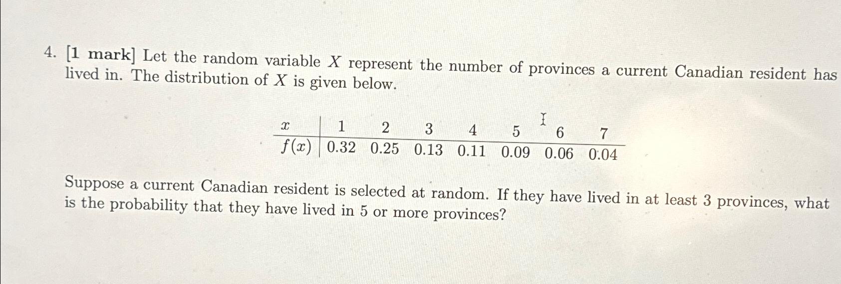 Solved Let the random variable x ﻿represent the number of | Chegg.com