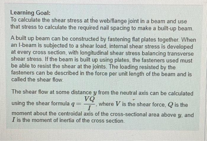 Solved Learning Goal: To calculate the shear stress at the | Chegg.com