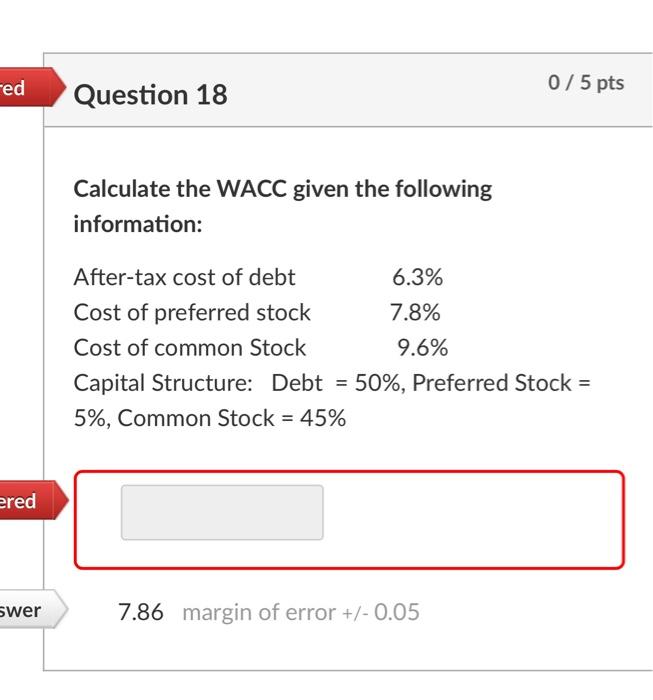 Solved Calculate the WACC given the following information: | Chegg.com