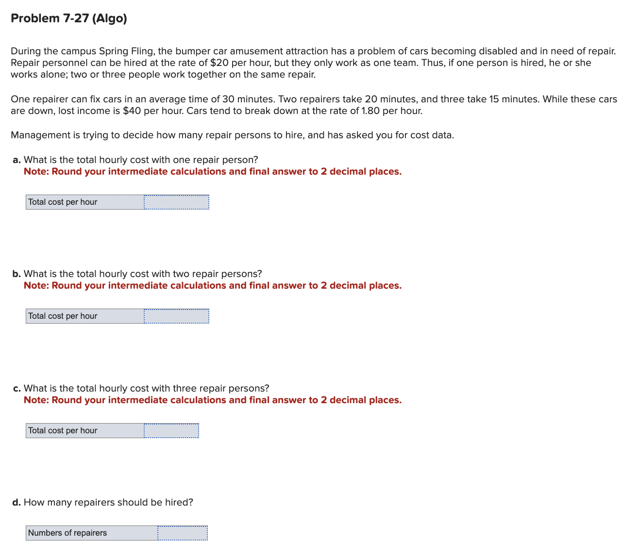 Solved Problem 7-27 (Algo)During the campus Spring Fling, | Chegg.com