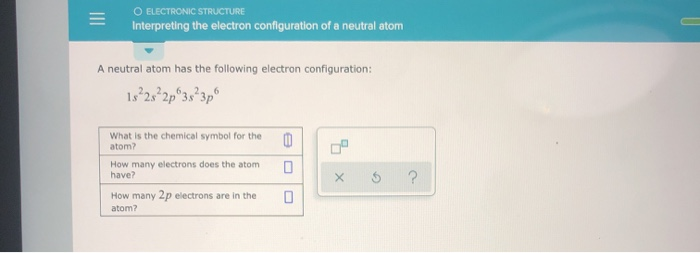 Solved O ELECTRONIC STRUCTURE Interpreting the electron | Chegg.com