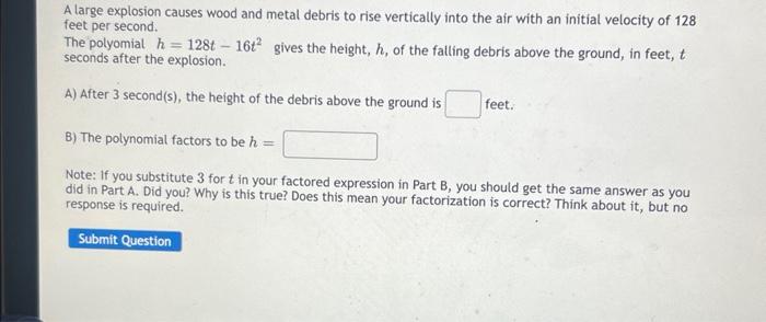 [Solved]: A large explosion causes wood and metal debris to