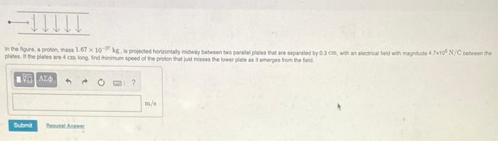 Solved In the figure, a proton, mass 1.67 10-kg, in | Chegg.com