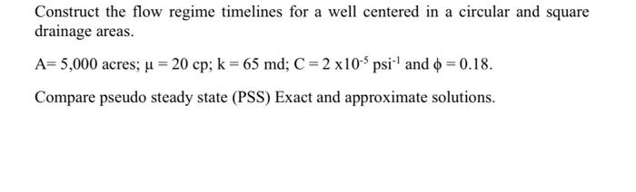 Solved Construct the flow regime timelines for a well | Chegg.com