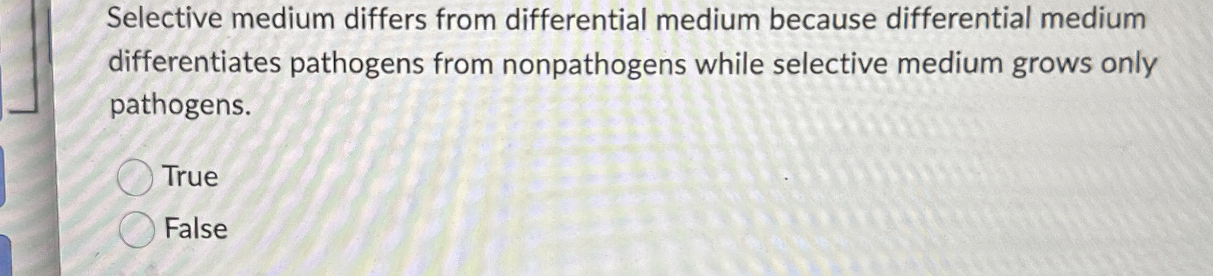 Solved Selective medium differs from differential medium | Chegg.com