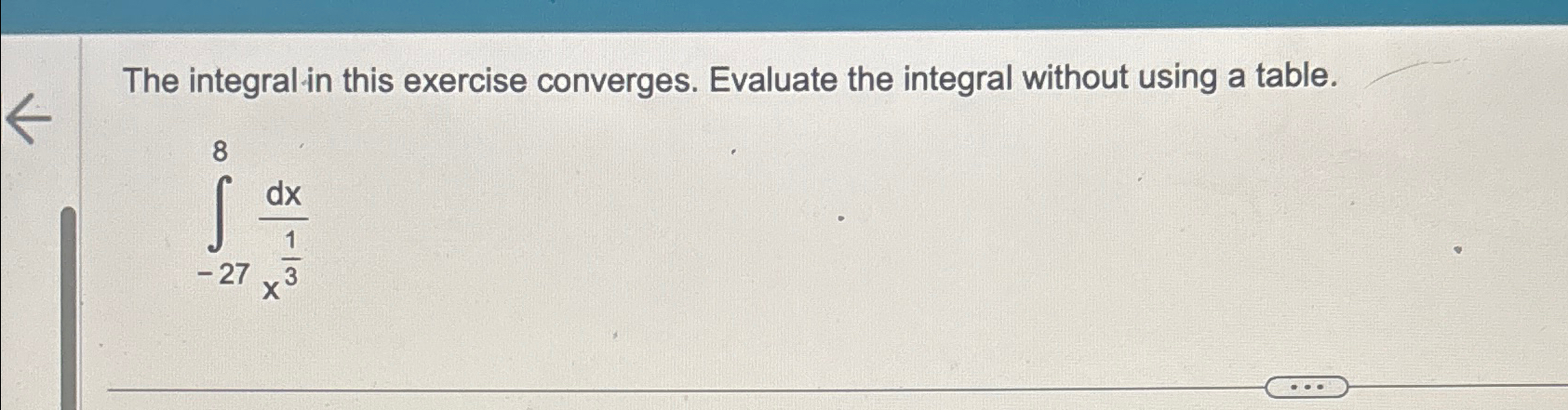 Solved The integral in this exercise converges. Evaluate the | Chegg.com