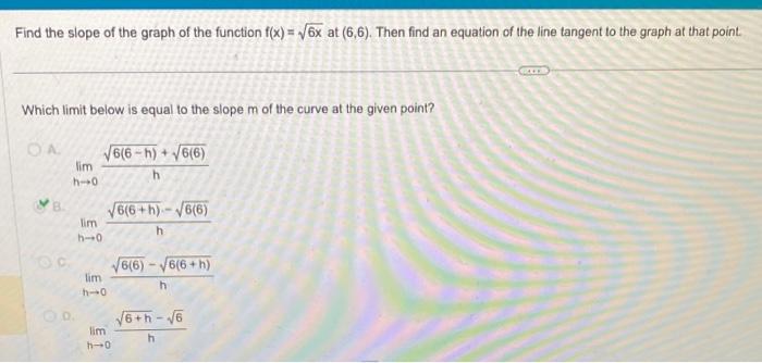 Solved Find the slope of the graph of the function f(x)=6x | Chegg.com