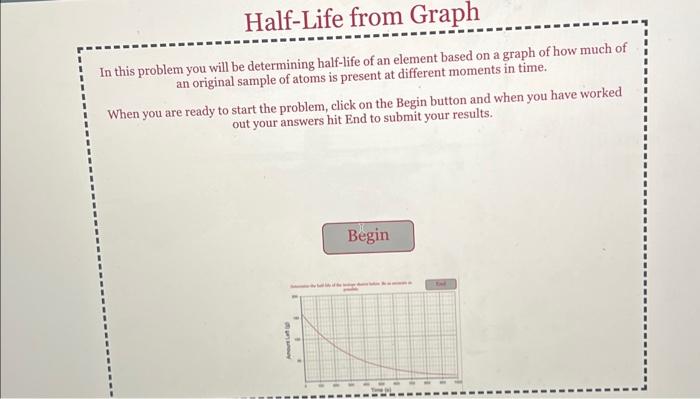 In this problem you will be determining half-life of | Chegg.com
