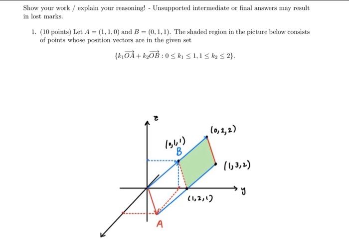 Solved Show your work / explain your reasoning! - | Chegg.com
