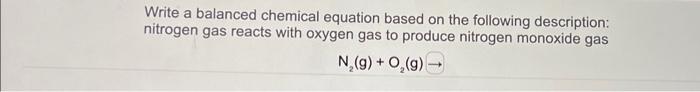 Solved Write a balanced chemical equation based on the | Chegg.com