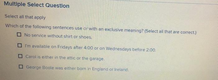 Solved Multiple Select Question Select all that apply Which | Chegg.com
