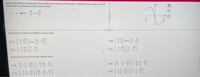 Solved Identify the invection points and local maxima and | Chegg.com