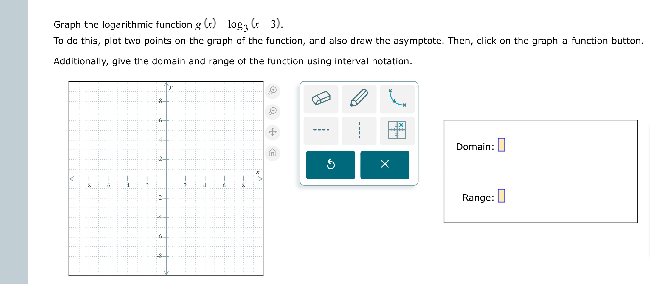 Solved Graph the logarithmic function | Chegg.com