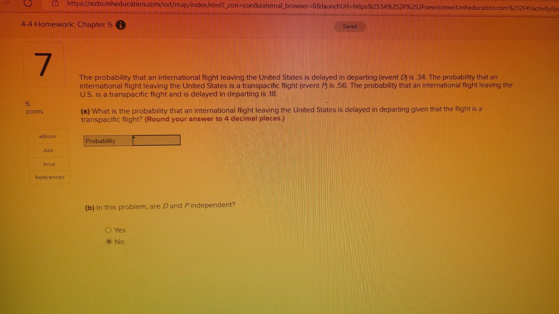 Solved The Probability That An International Flight Leaving Chegg