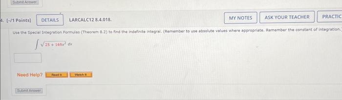 Solved Submit Answer 4. [-/1 Points] DETAILS LARCALC12 | Chegg.com