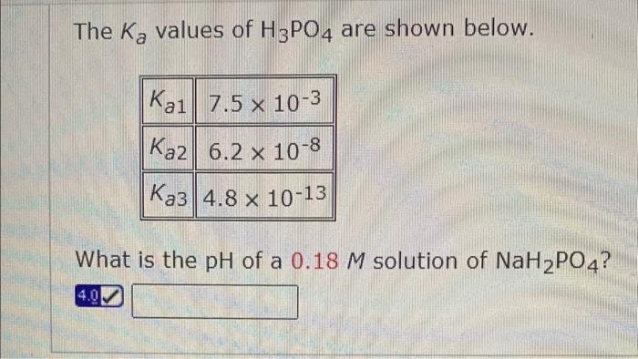 Solved The Ka values of H3PO4 are shown below. Kai 7.5 x | Chegg.com