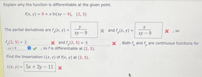 Solved Explain why the function is differentiable at the | Chegg.com