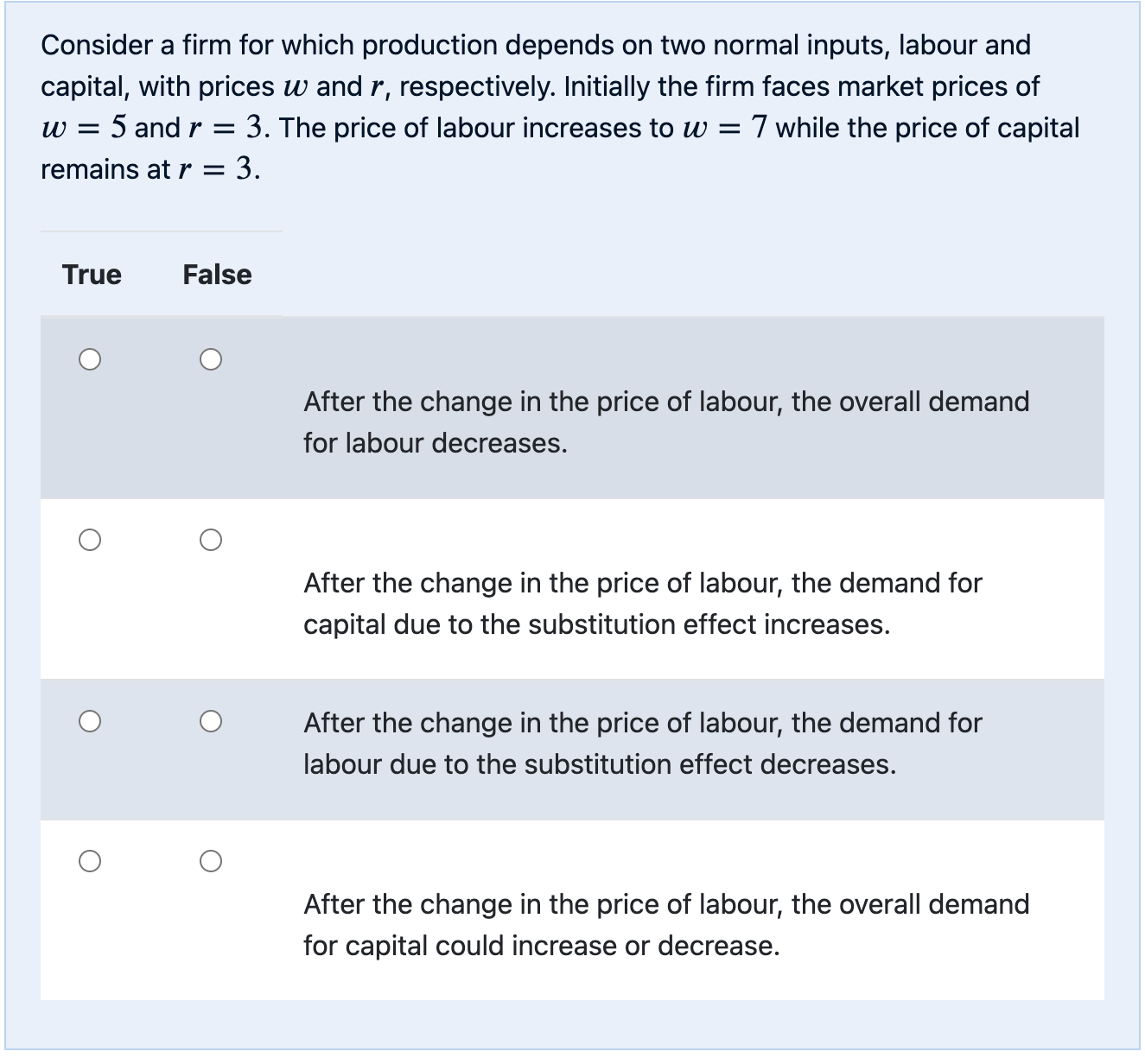 Solved Consider a firm for which production depends on two | Chegg.com