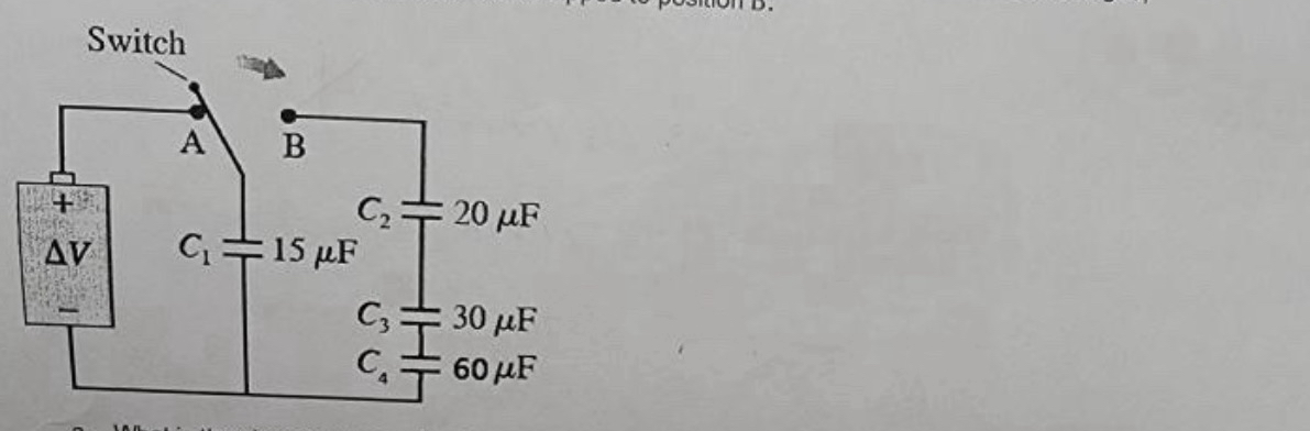 Solved Initially, the switch in the circuit below is in | Chegg.com