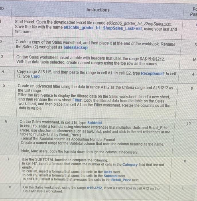 Instructions Start Excel. Open the downloaded Excel | Chegg.com