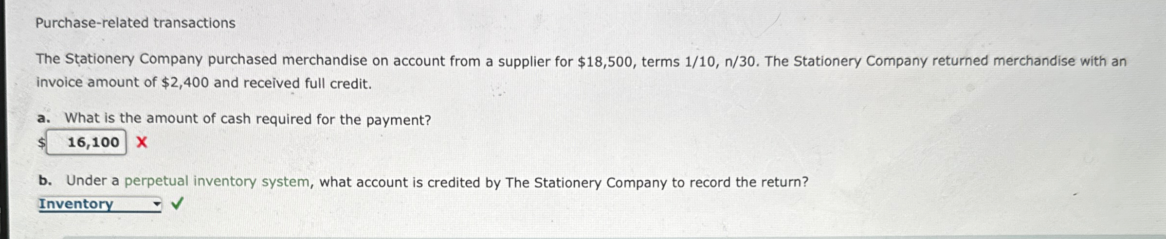 Solved Purchase-related transactionsThe Stationery Company | Chegg.com