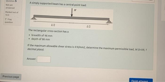 Solved A simply supported beam has a central point load: | Chegg.com