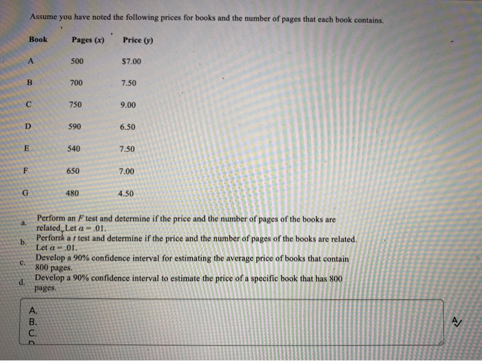 Solved Assume you have noted the following prices for books | Chegg.com